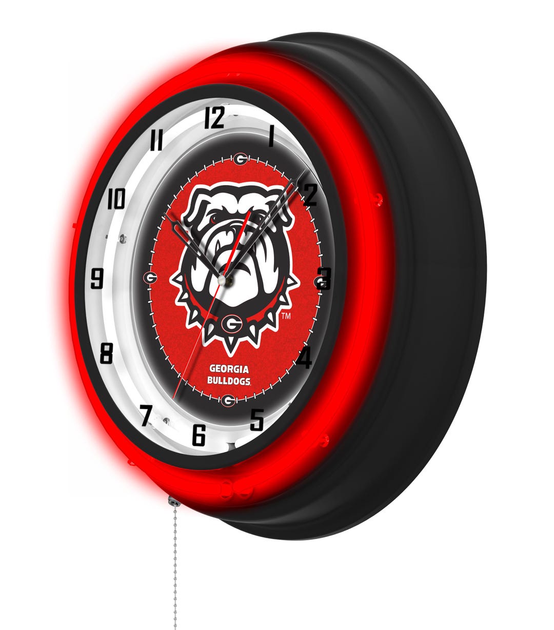 Georgia 19” Double Neon Clock | UGA Bulldogs Logo Wall Decor - Etsy
