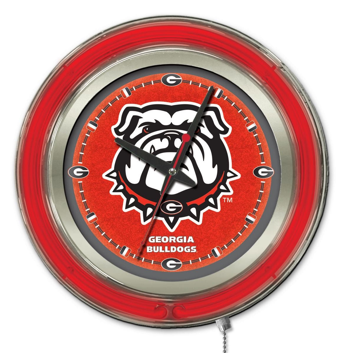 University of Georgia Bulldog Neon Clock UGA Bulldogs 15 Neon Clock - Etsy
