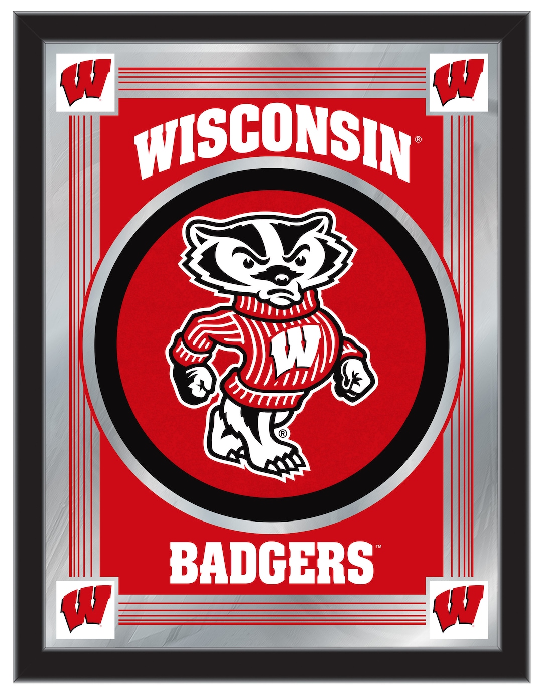 University of Wisconsin (badger) Logo Wall Mirror | UW Badgers Decor - Etsy
