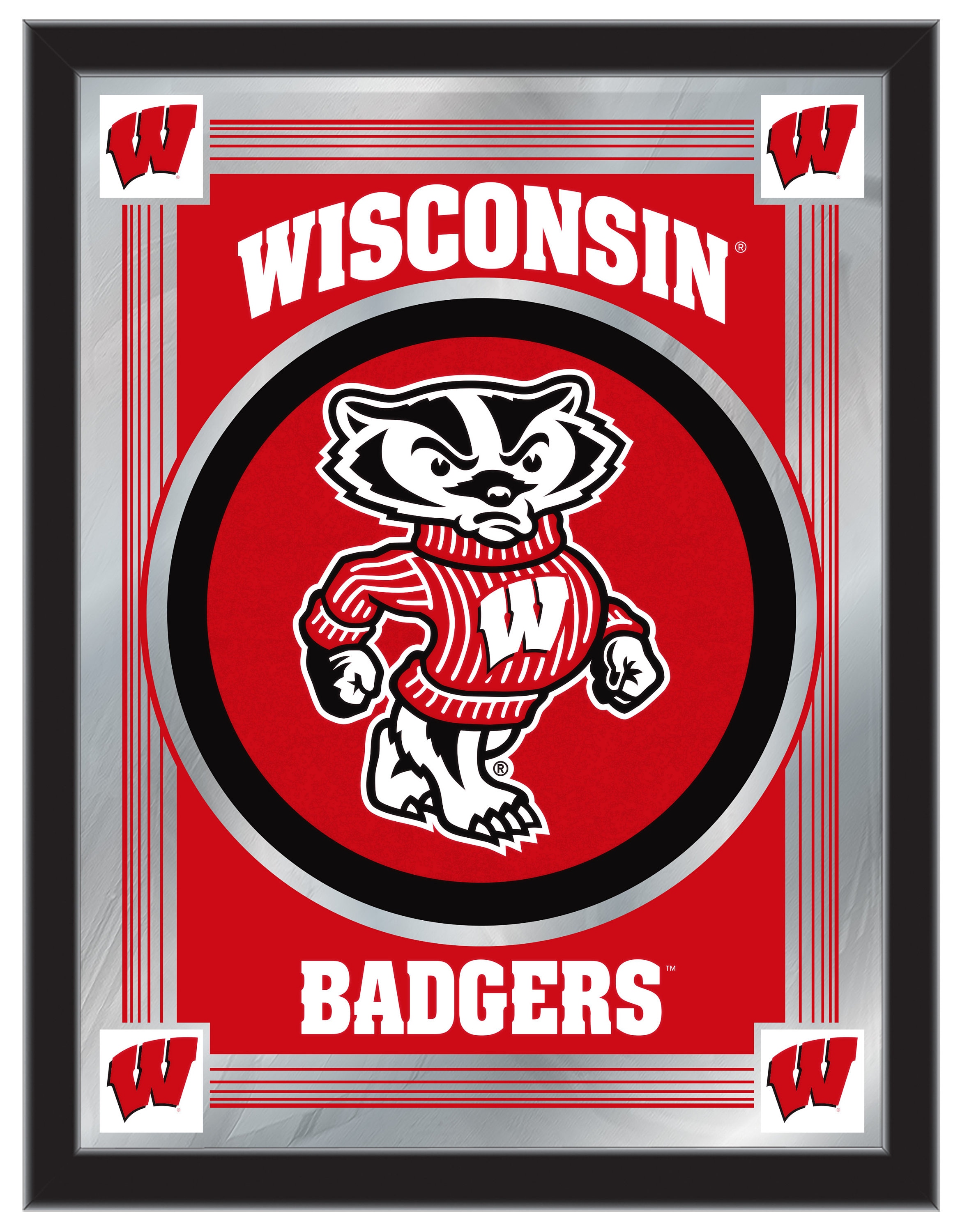 University of Wisconsin badger Logo Wall Mirror UW Badgers Decor - Etsy