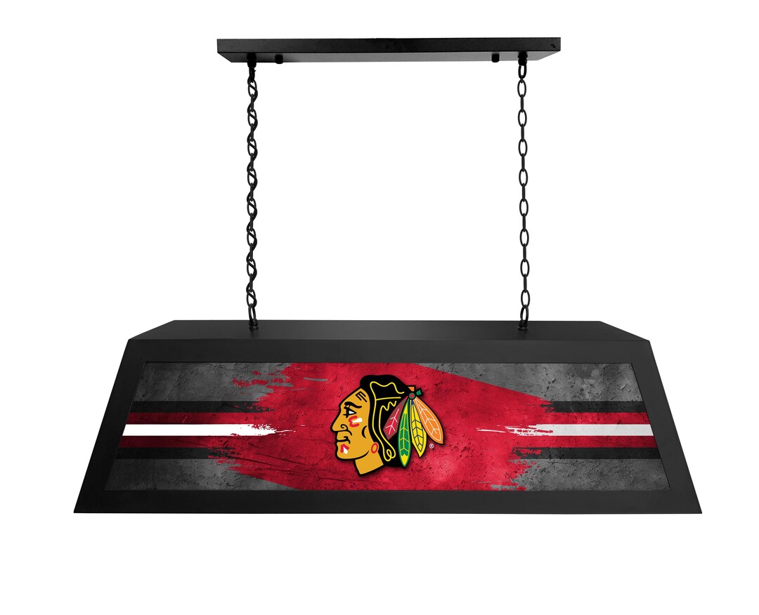 Chicago Blackhawks Backlit Pool Table Light | Metal Framed NHL Billiard ...
