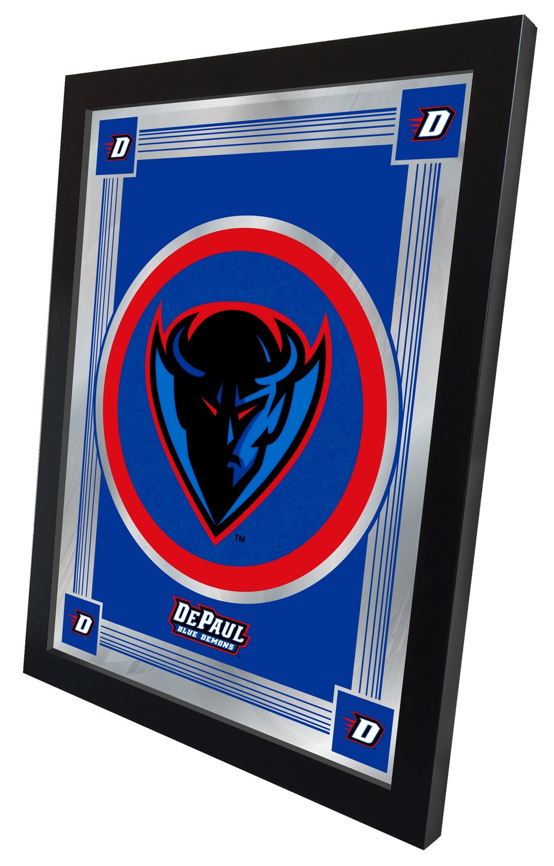 Depaul University Logo Wall Mirror | Depaul Blue Demons Decor - Etsy