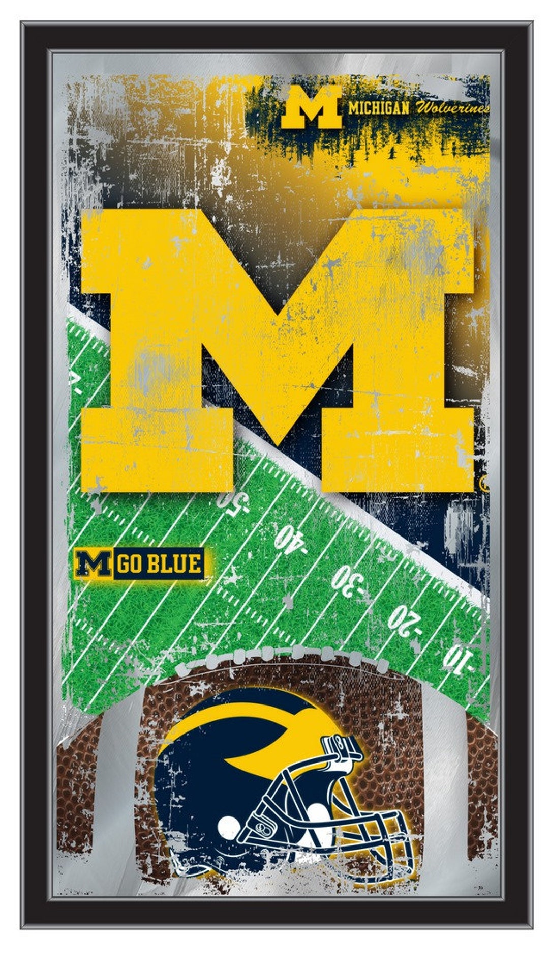 University of Michigan Football Wall Mirror | U of M Wolverines - Etsy