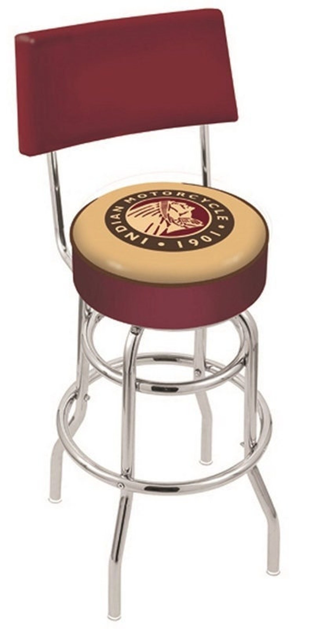 Indian Motorcycle head Logo Double Ring Bar Stool Premium Bar Stool ...