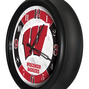 University of Wisconsin (W) LED Wall Clock | UW Badgers Outdoor Clock ...