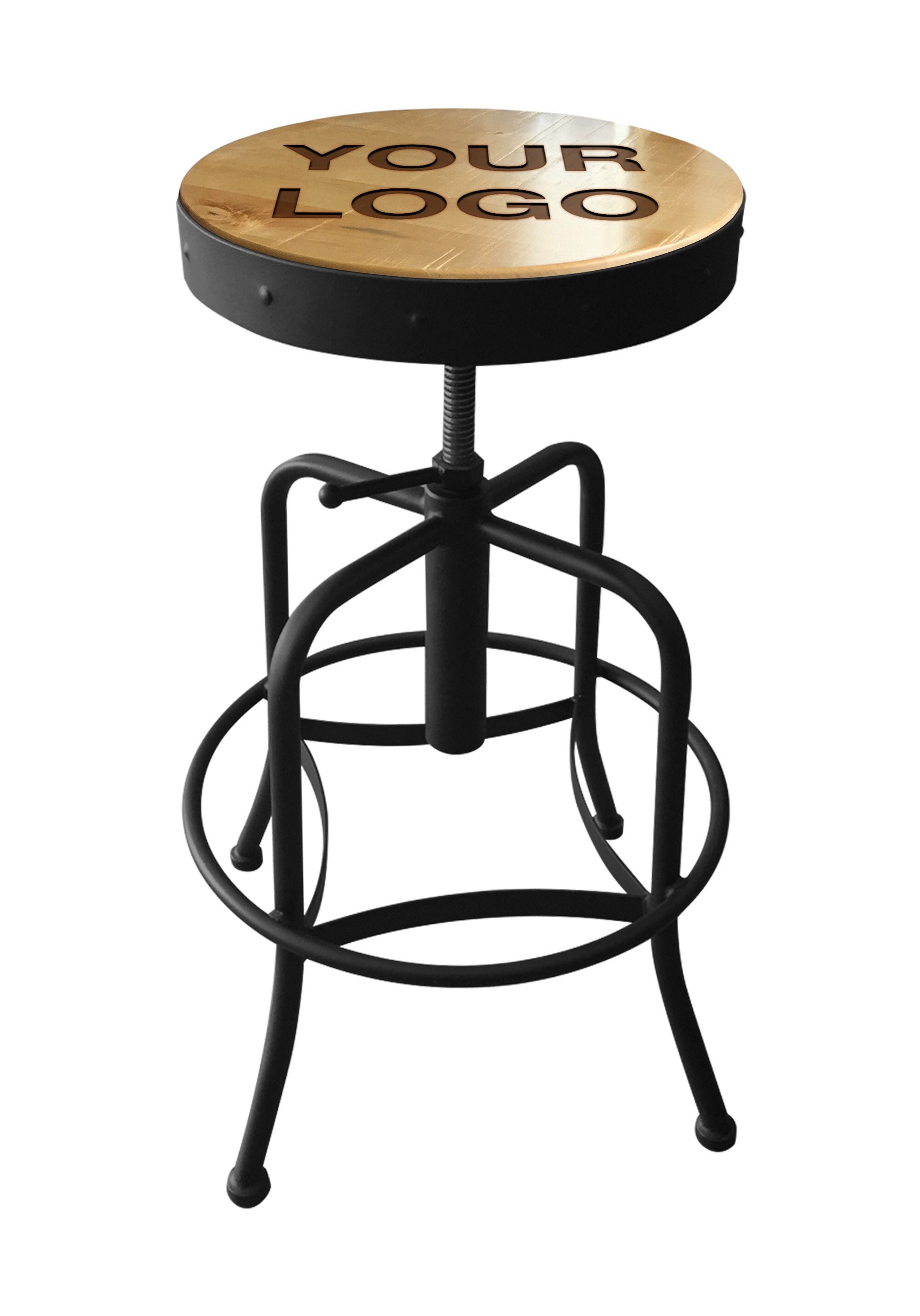 Customizable Laser Engraved Bar Stool Seat Adjustable Screw Bar Stool ...