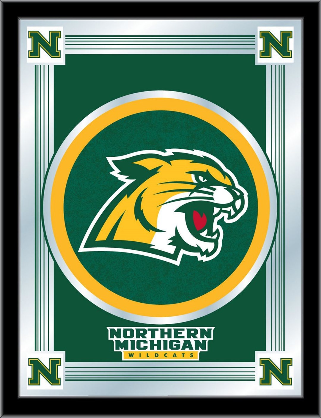 Northern Michigan University Logo Wall Mirror | NMU Wildcats - Etsy