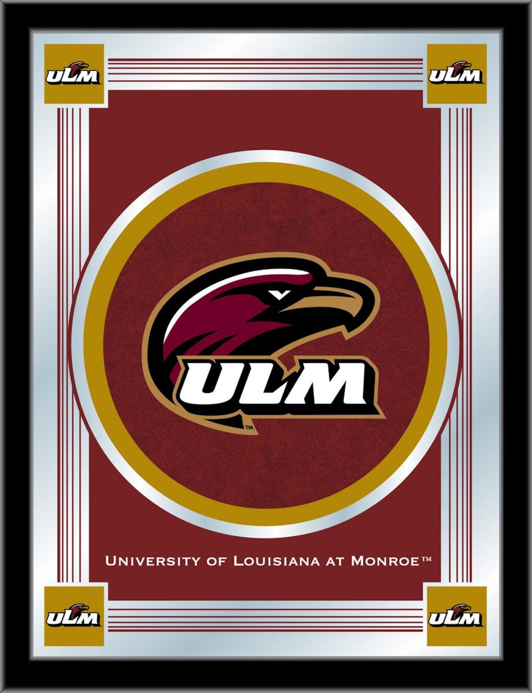 University of Louisiana at Monroe Logo Wall Mirror ULM Warhawks Decor ...