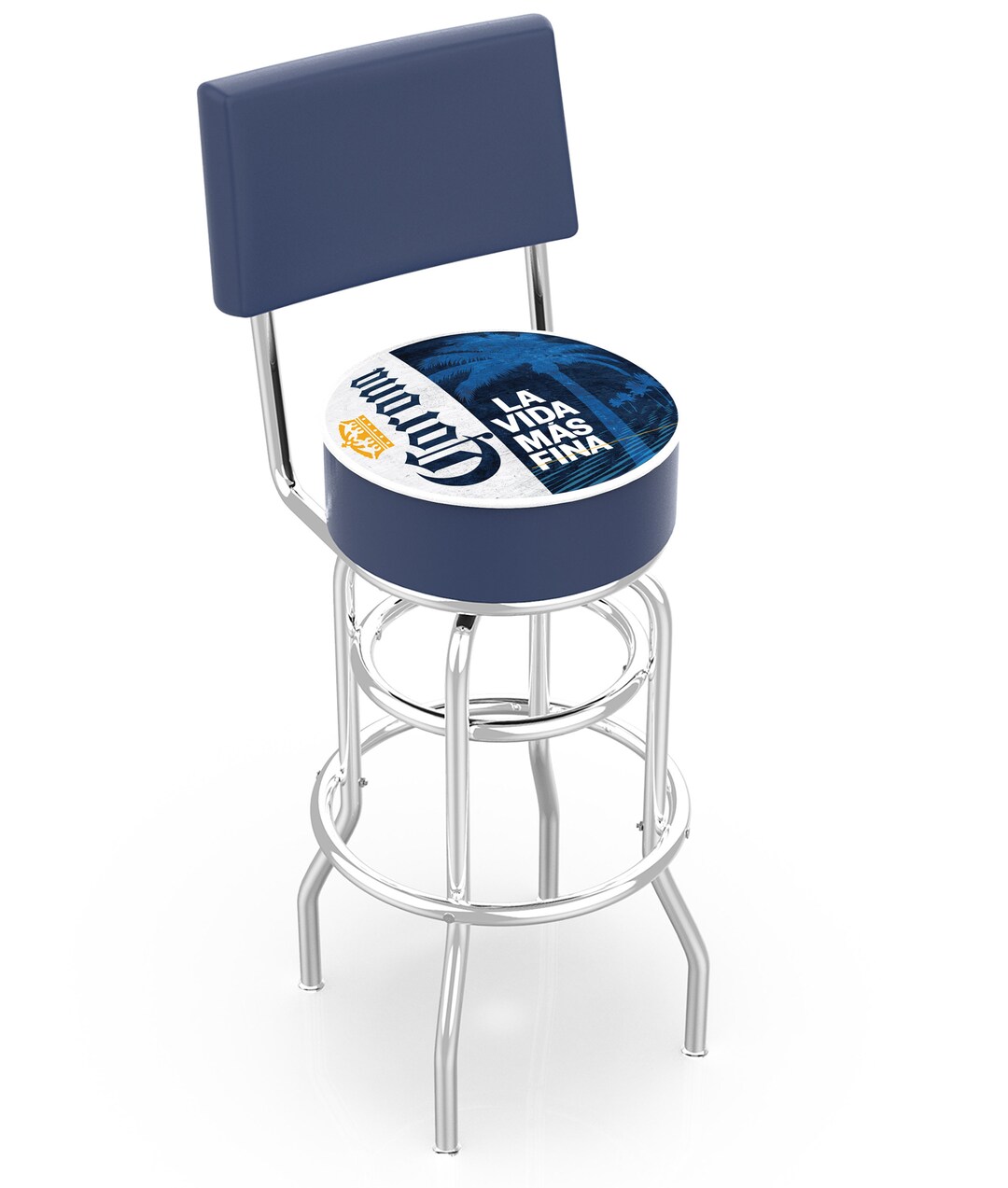 Corona palm Logo Double Ring Bar Stool Premium Bar Stool With Backrest ...