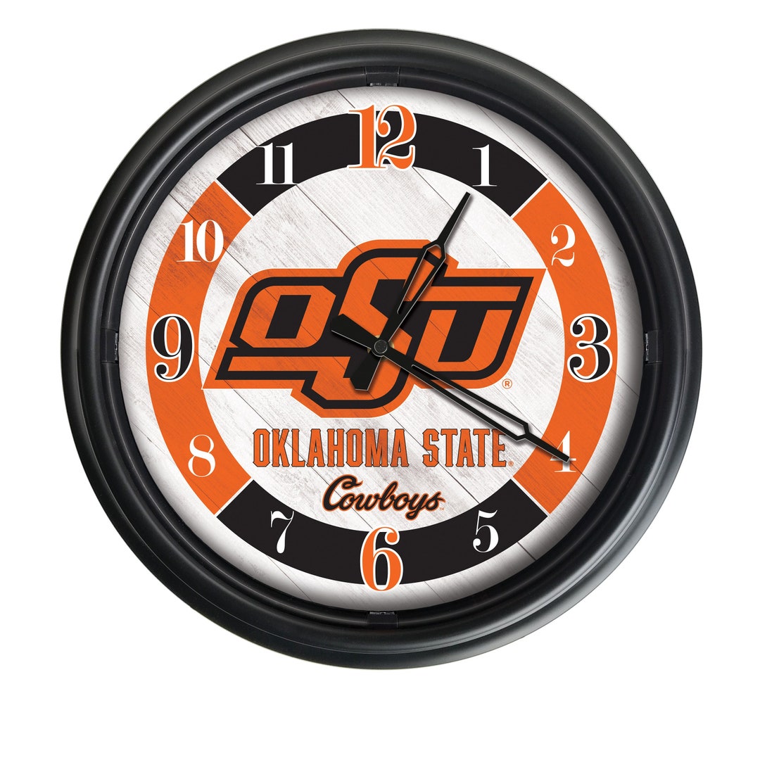 Oklahoma State University LED Wall Clock | OSU Cowboys Outdoor Clock - Etsy