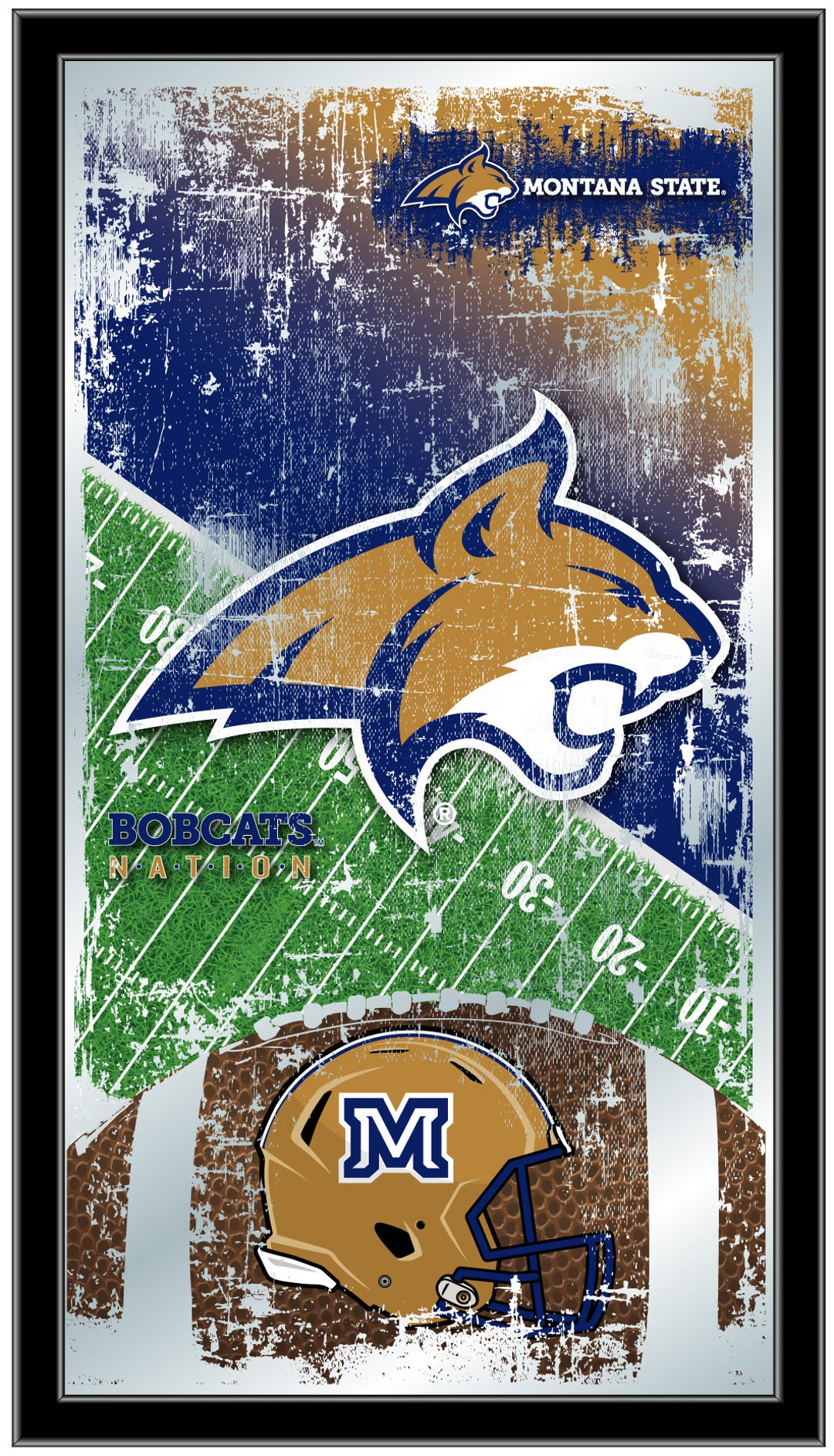 Montana State University Football Wall Mirror | MSU Bobcats - Etsy