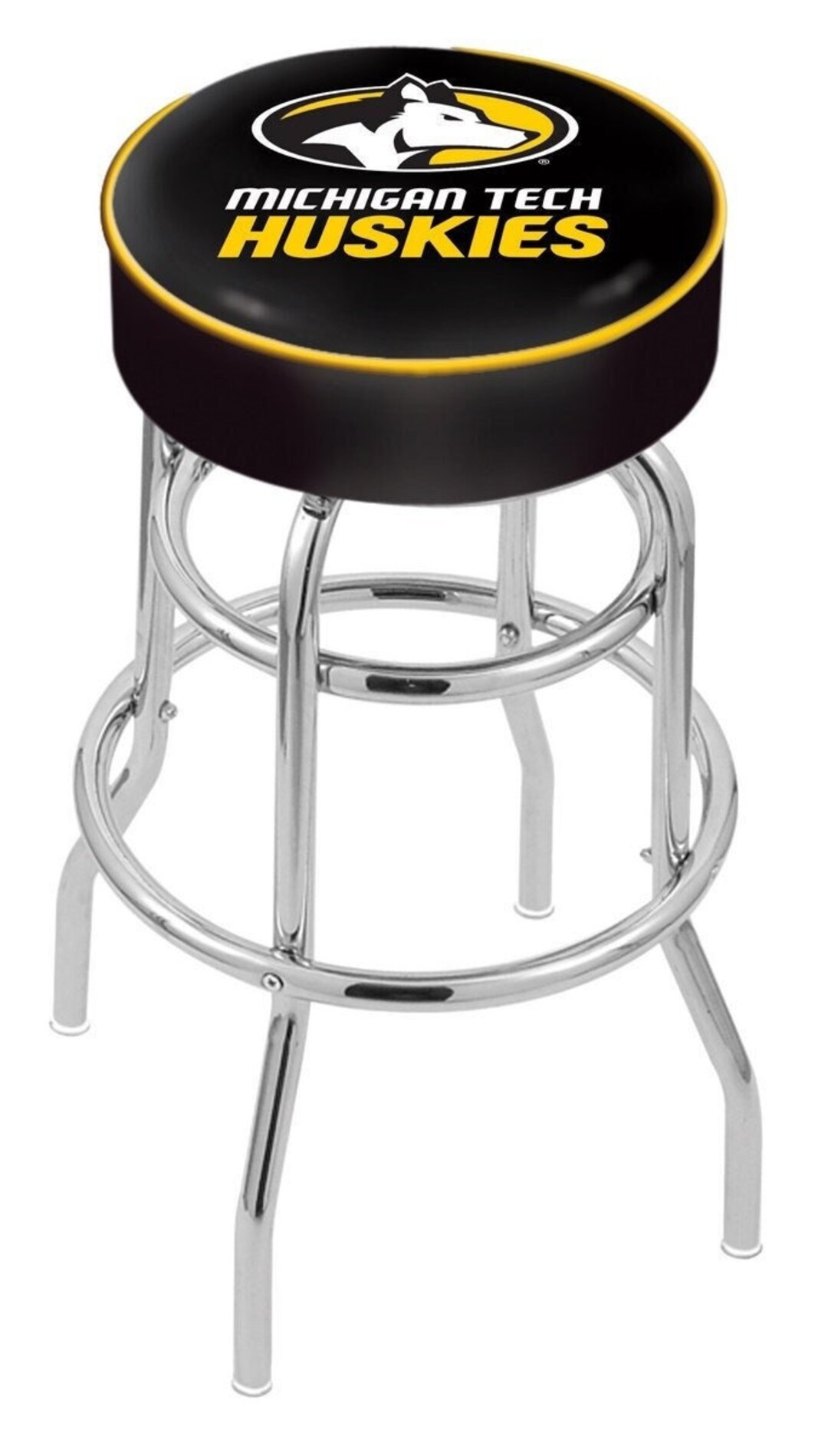 Michigan Tech University Huskies Bar Stool | Double Ring Retro Counter ...