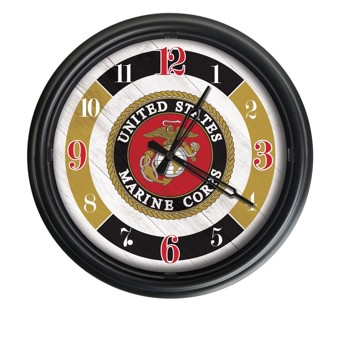 United States Marine Corps LED Wall Clock | US Military's USMC Outdoor ...