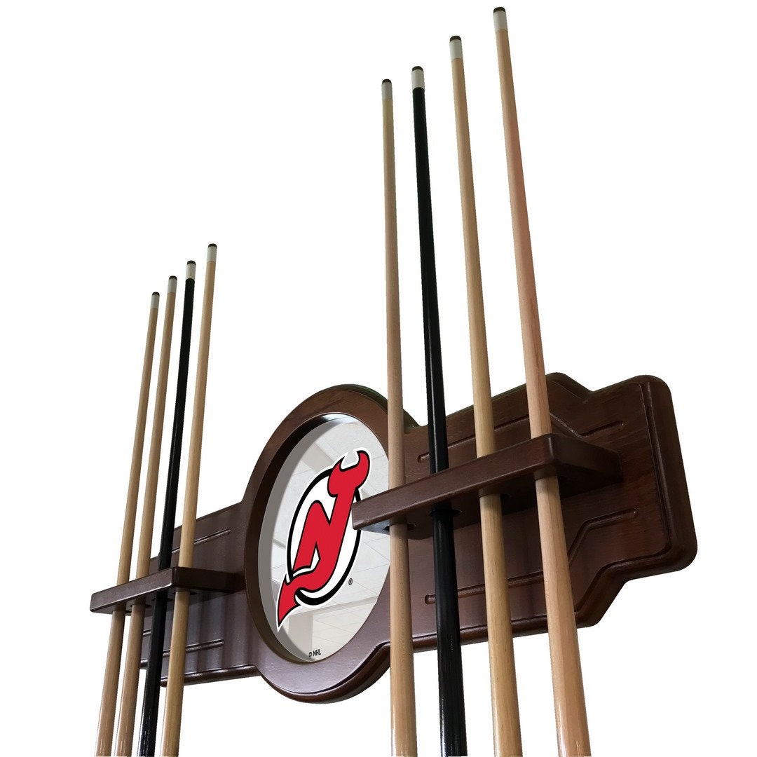 New Jersey Devils Solid Wood Pool Table Cue Rack | Officially Licensed ...