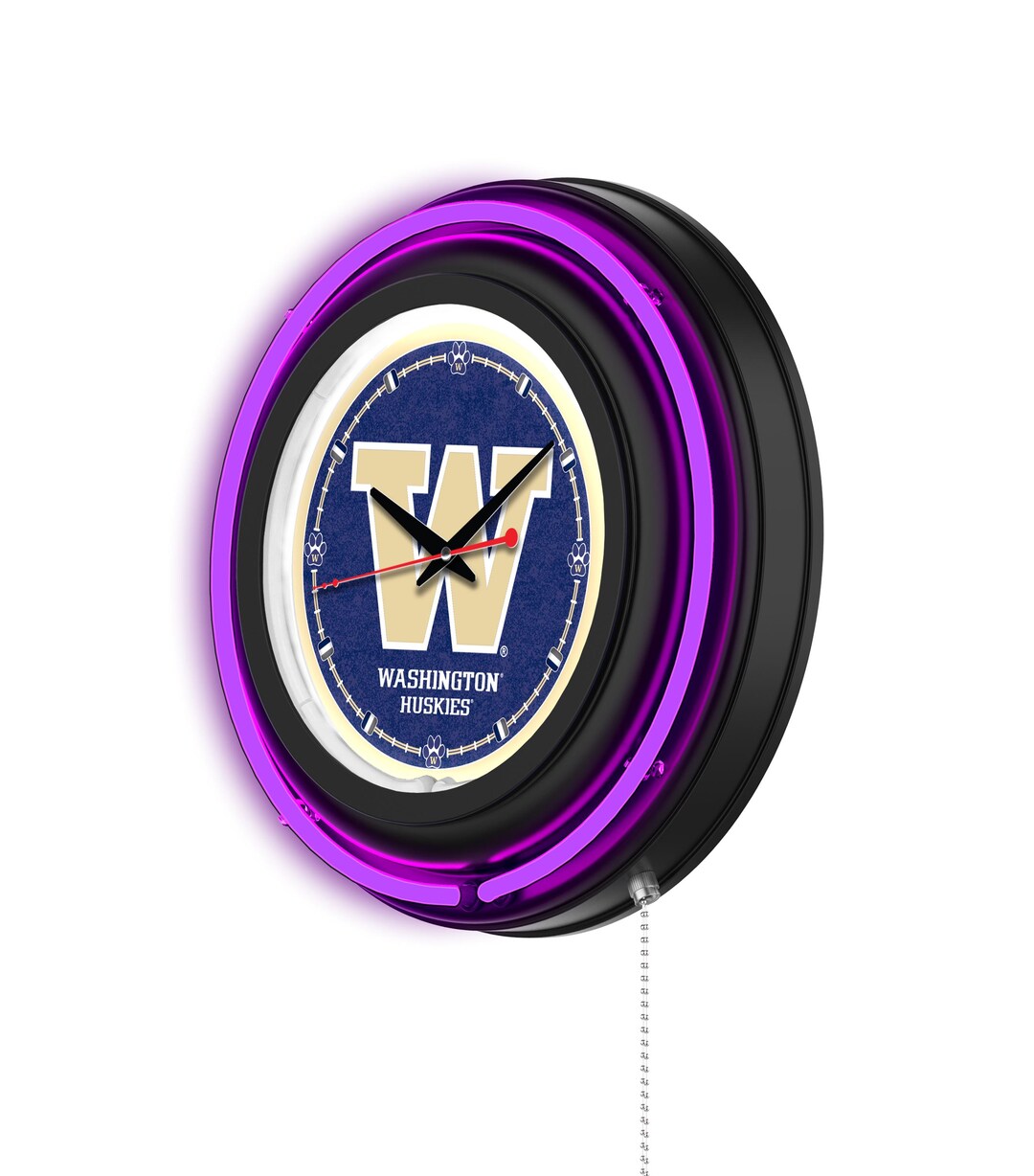 Washington Huskies Neon Clock | 15” Double Neon Retro Game Room Wall ...