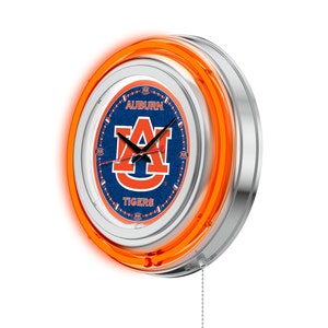 Auburn University Neon Clock | AU Tigers 15" Neon Clock - Etsy