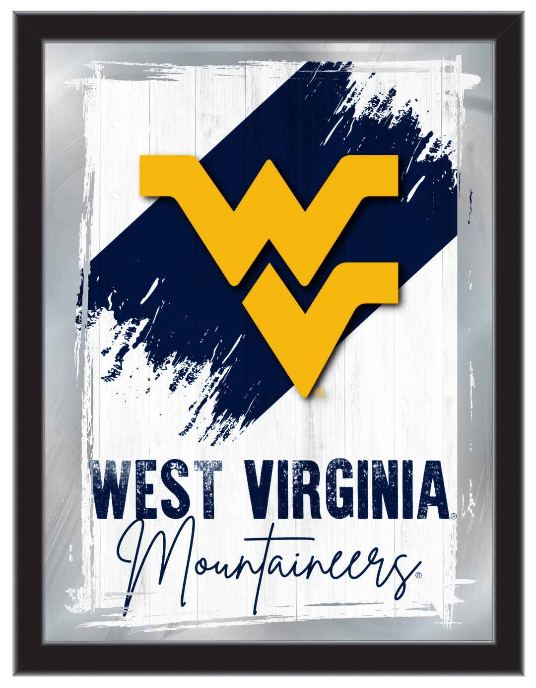 West Virginia University Logo Wall Mirror | WVU Mountaineers Decor - Etsy