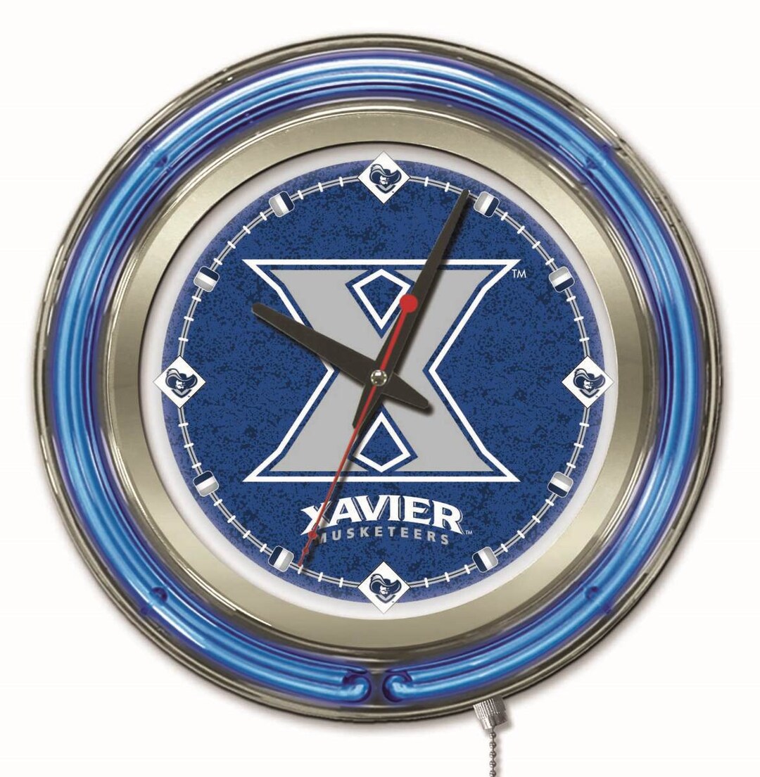 Xavier University Neon Clock XU Musketeers 15 Retro Chrome Neon Clock ...
