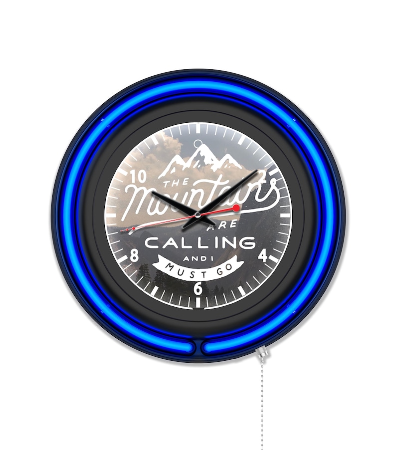 Custom 15" Neon Clock | Personalized Retro Garage Clock | Chrome Case ...