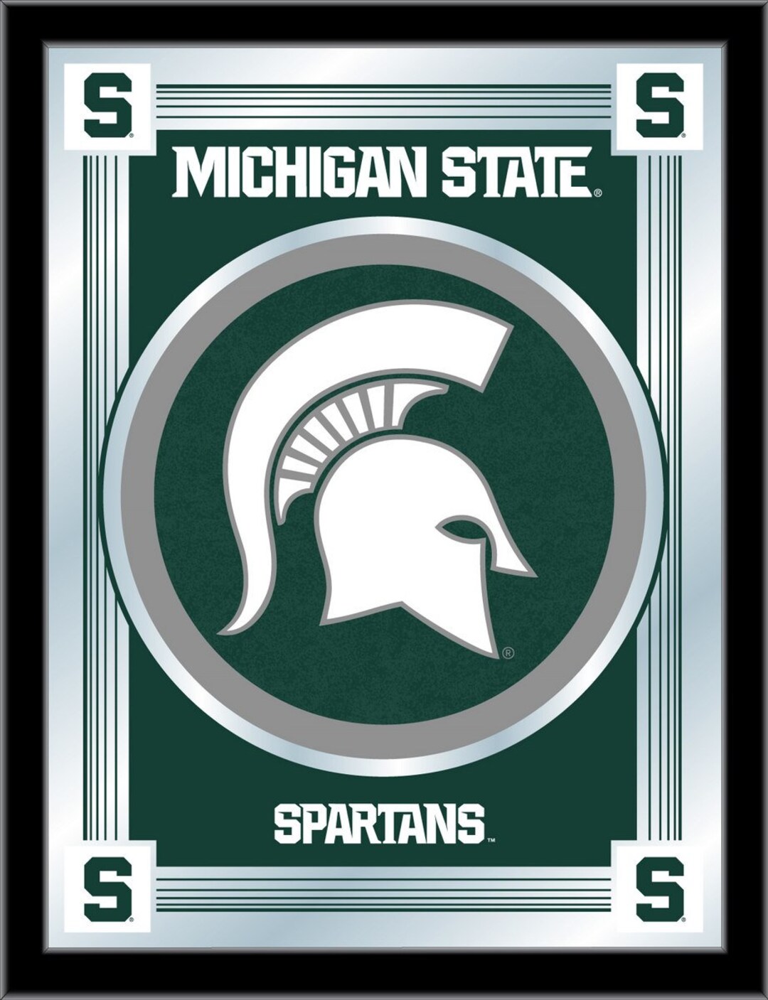 Michigan State University Logo Wall Mirror Premium NCAA Team - Etsy