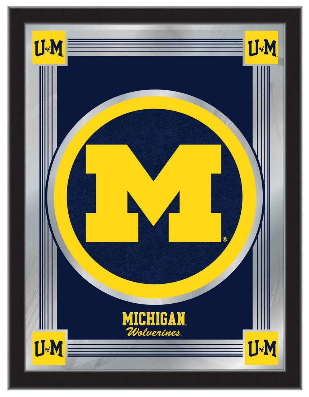University of Michigan Logo Wall Mirror | U of M Wolverines Decor - Etsy