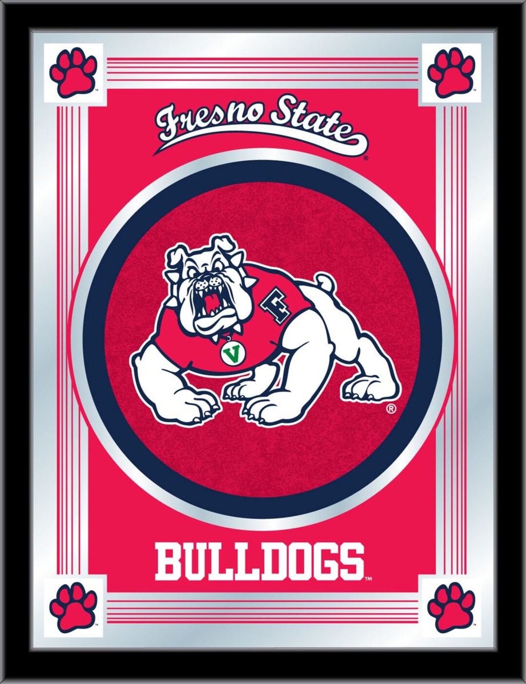 Fresno State University Logo Wall Mirror FSU Bulldogs Decor - Etsy