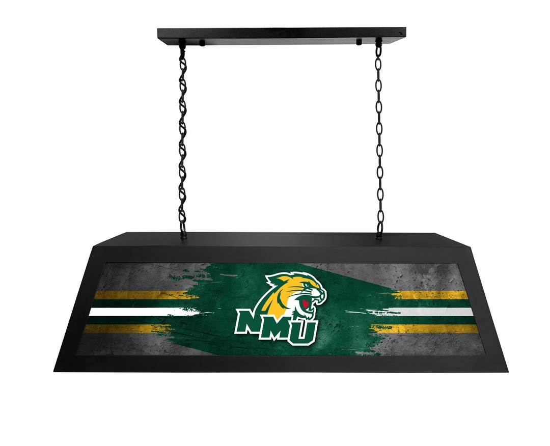 Northern Michigan Backlit Pool Table Light | Metal Framed NMU Wildcats ...