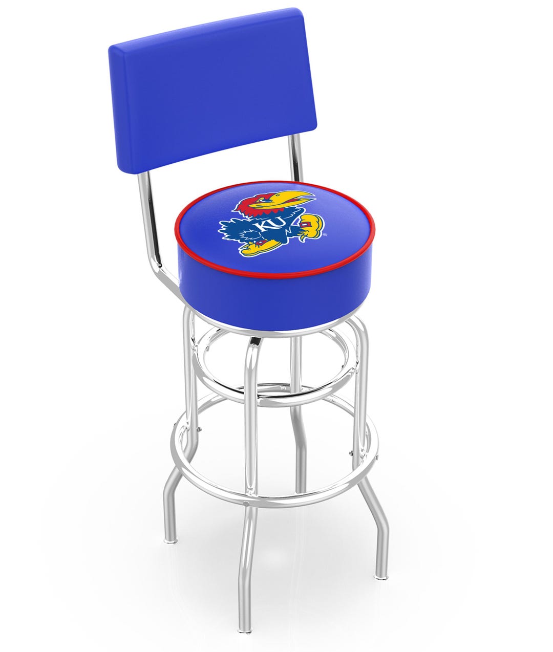 University of Kansas Logo Double Ring Bar Stool | Premium Bar Stool ...