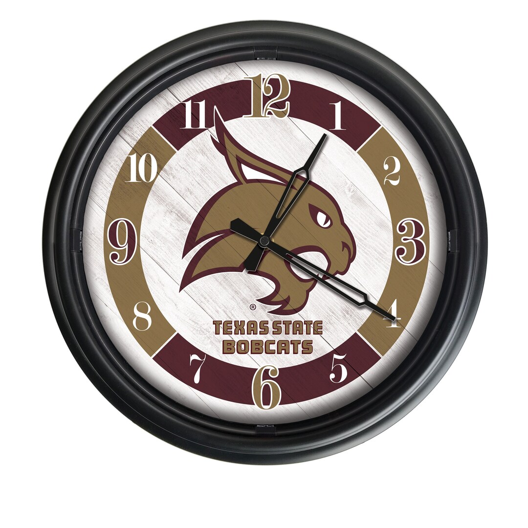 Texas State University LED Wall Clock | TSU Bobcats Outdoor Clock - Etsy