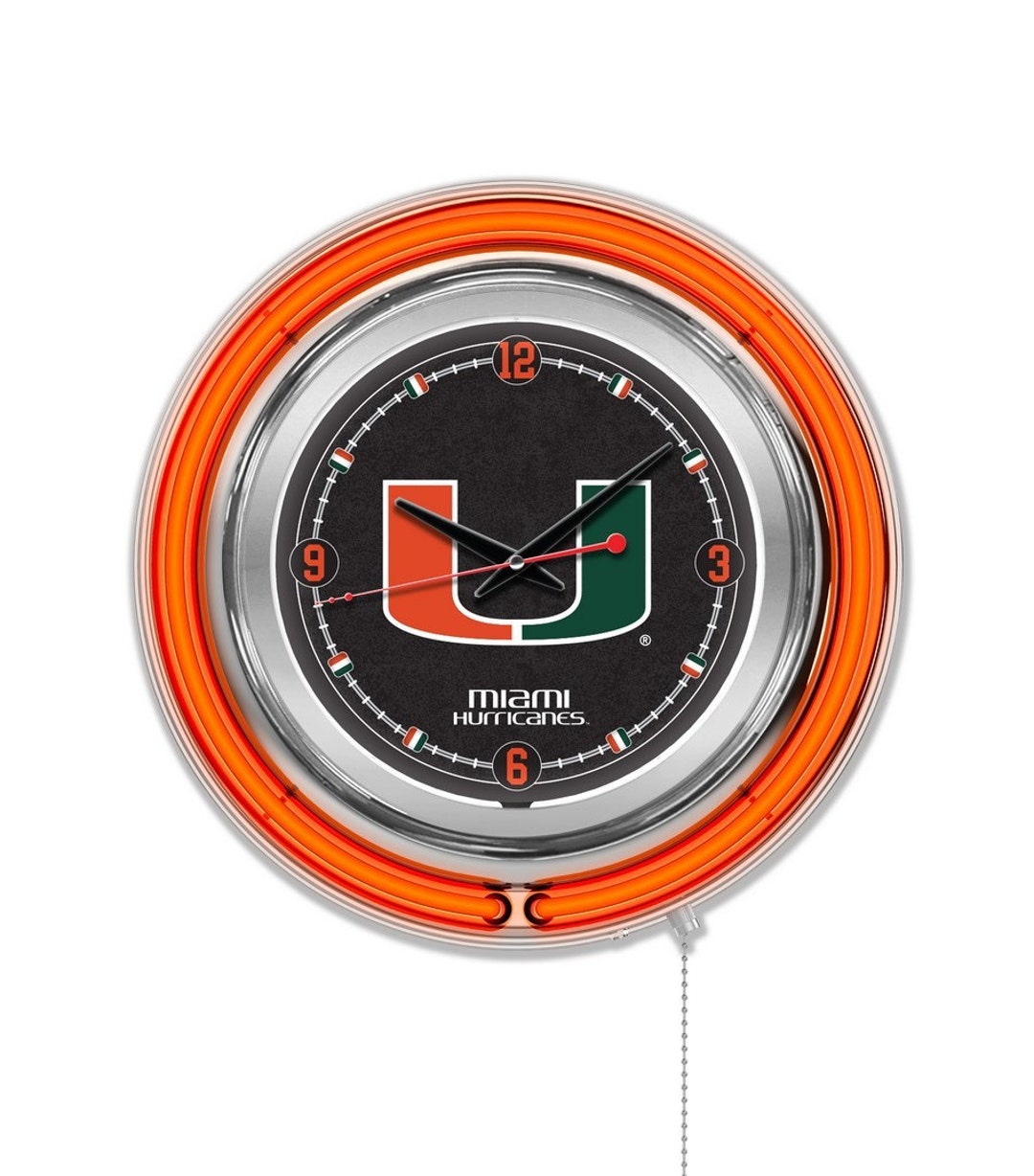 University of Miami Neon Clock | the U Hurricanes 15" Neon Clock ...