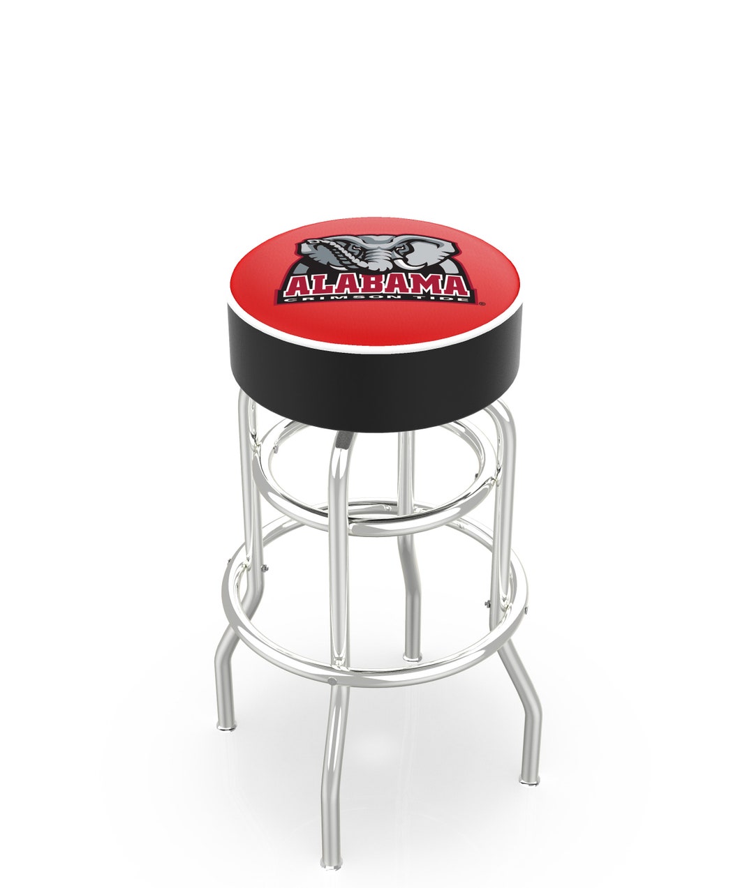 University of Alabama Elephant Premium Double Ring Bar Stool With Logo ...