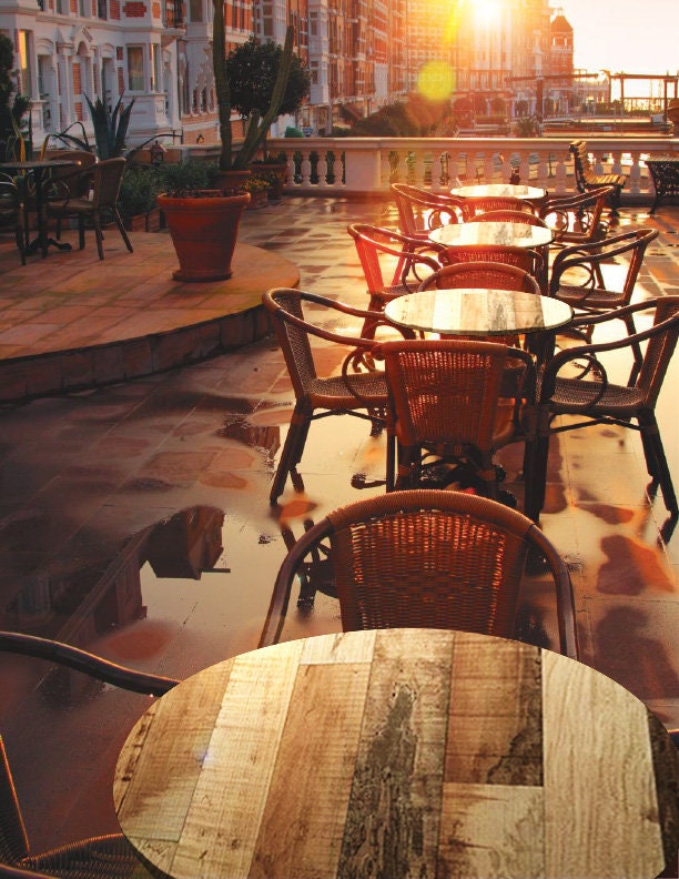 Rustic Maple Finish Outdoor Table Top | All-season Heavy-duty Patio ...