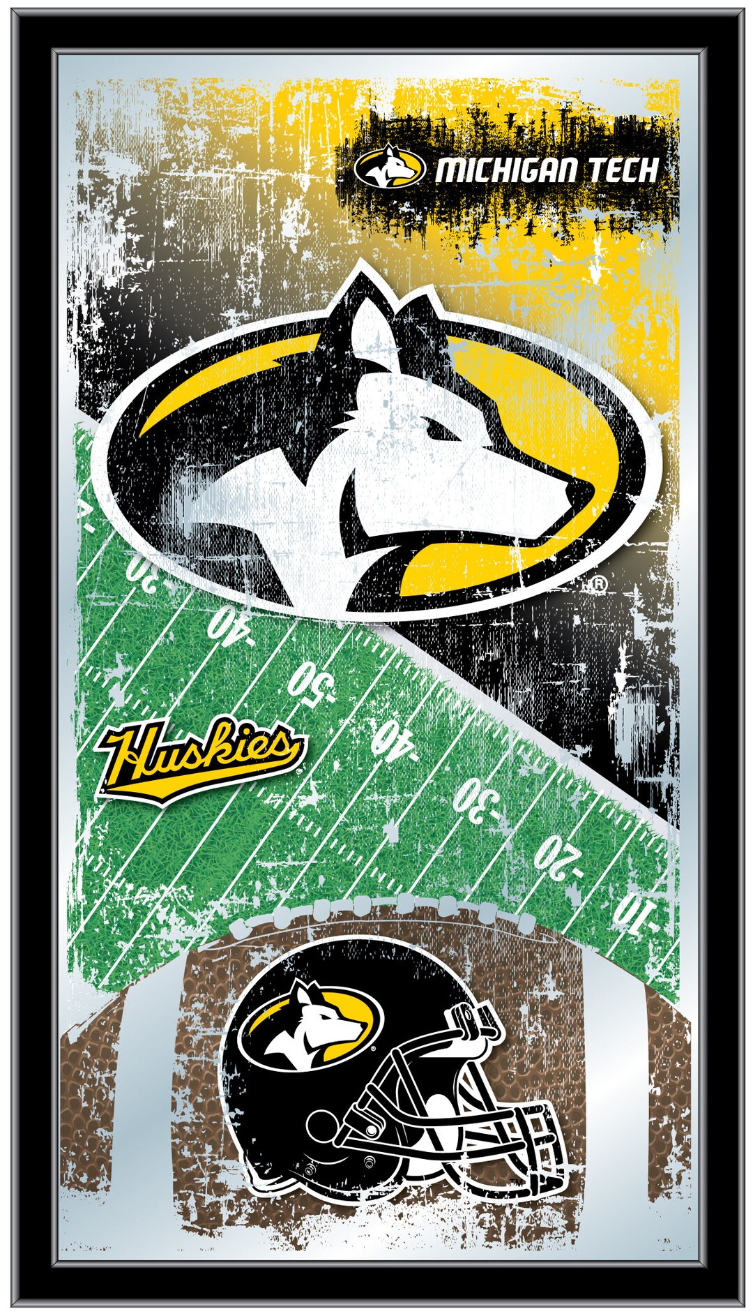 Michigan Tech University Football Wall Mirror | MTU Huskies - Etsy