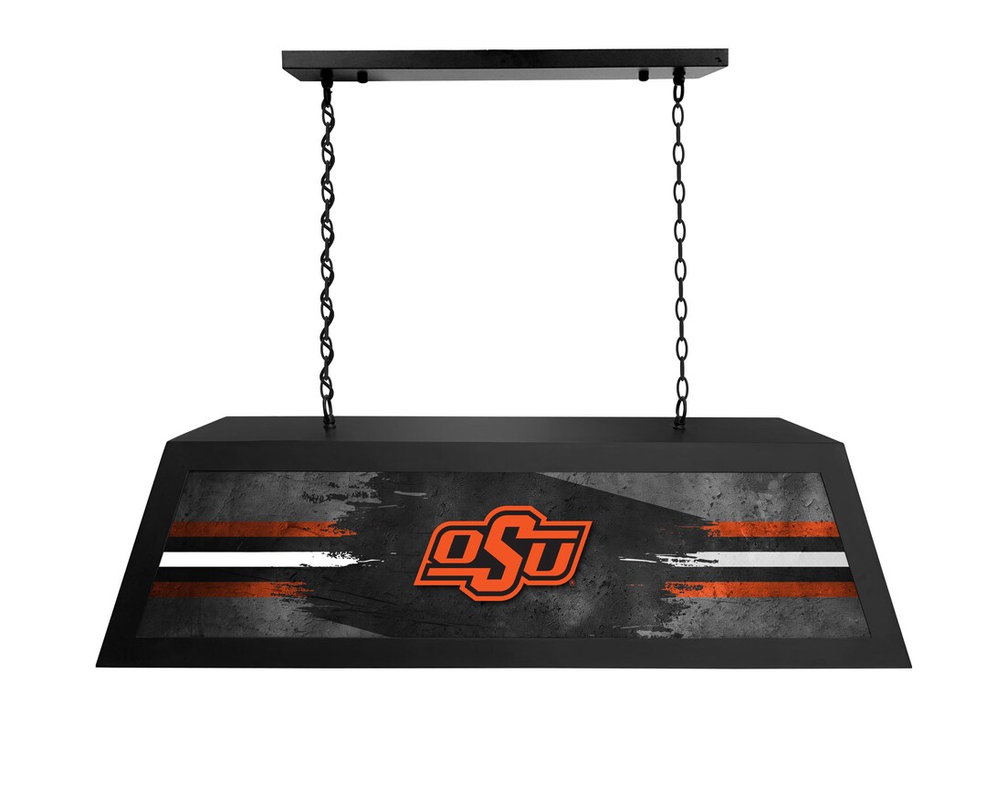 Oklahoma State Backlit Pool Table Light | Metal Framed OSU Cowboys ...