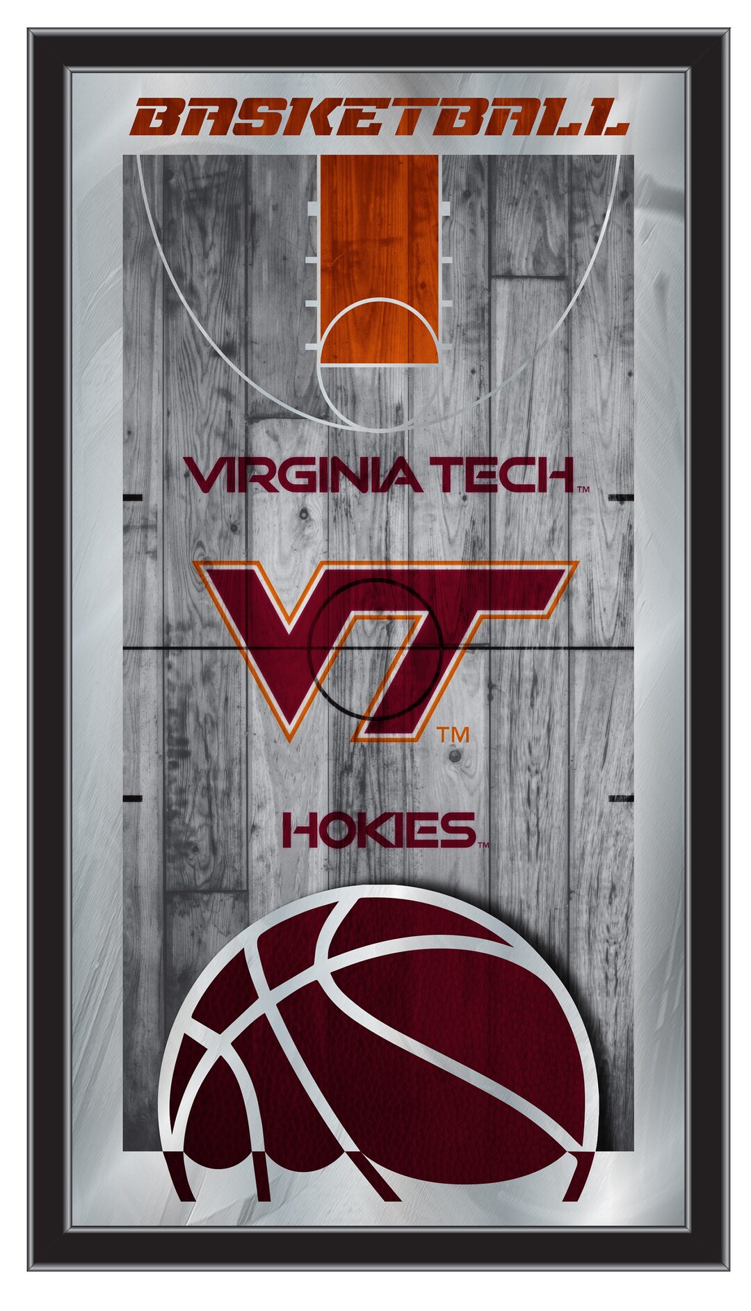 Virginia Tech University Basketball Wall Mirror | VT Hokies - Etsy