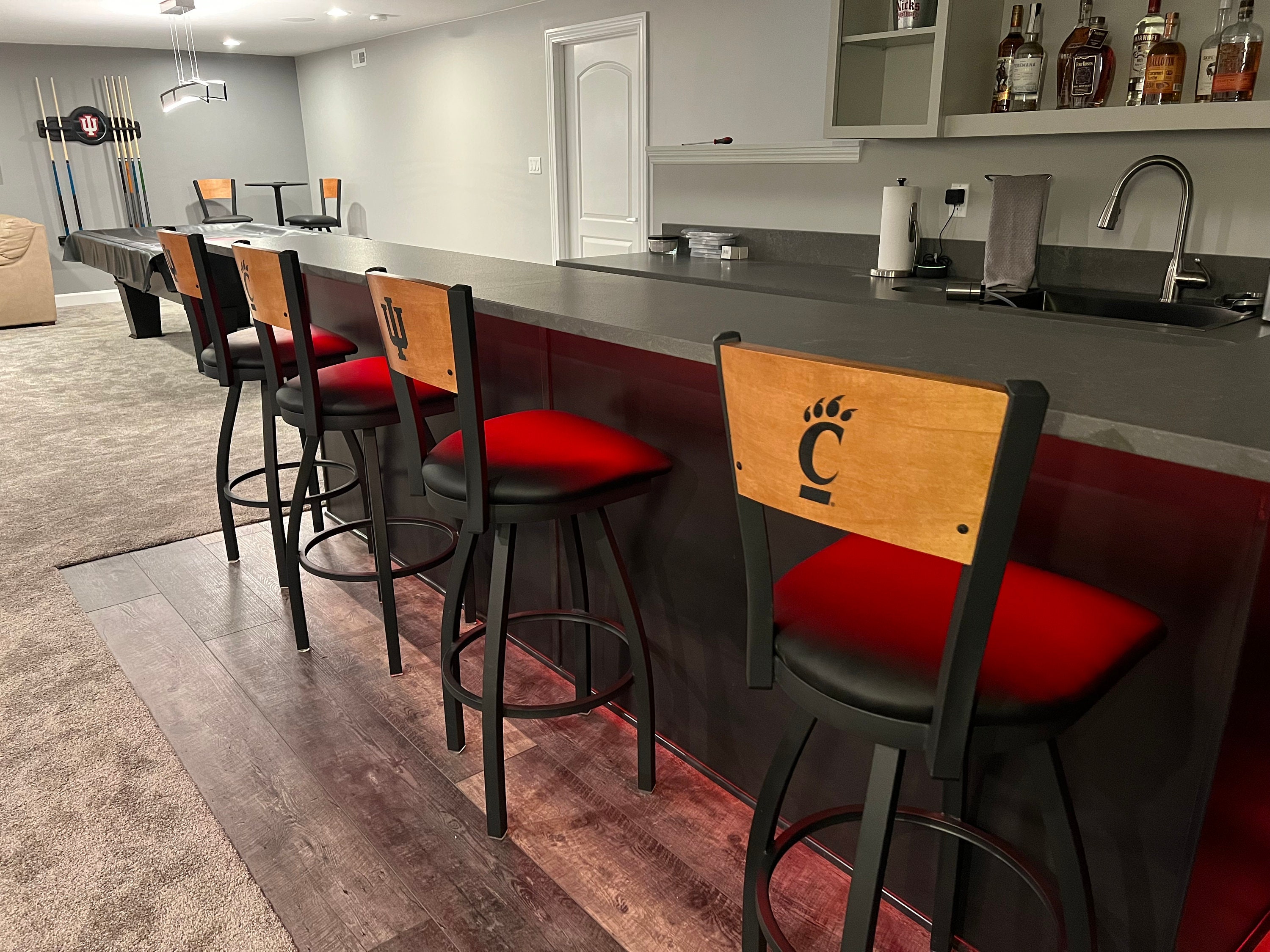 Customizable Laser Engraved Bar Stool Wood Back Custom - Etsy