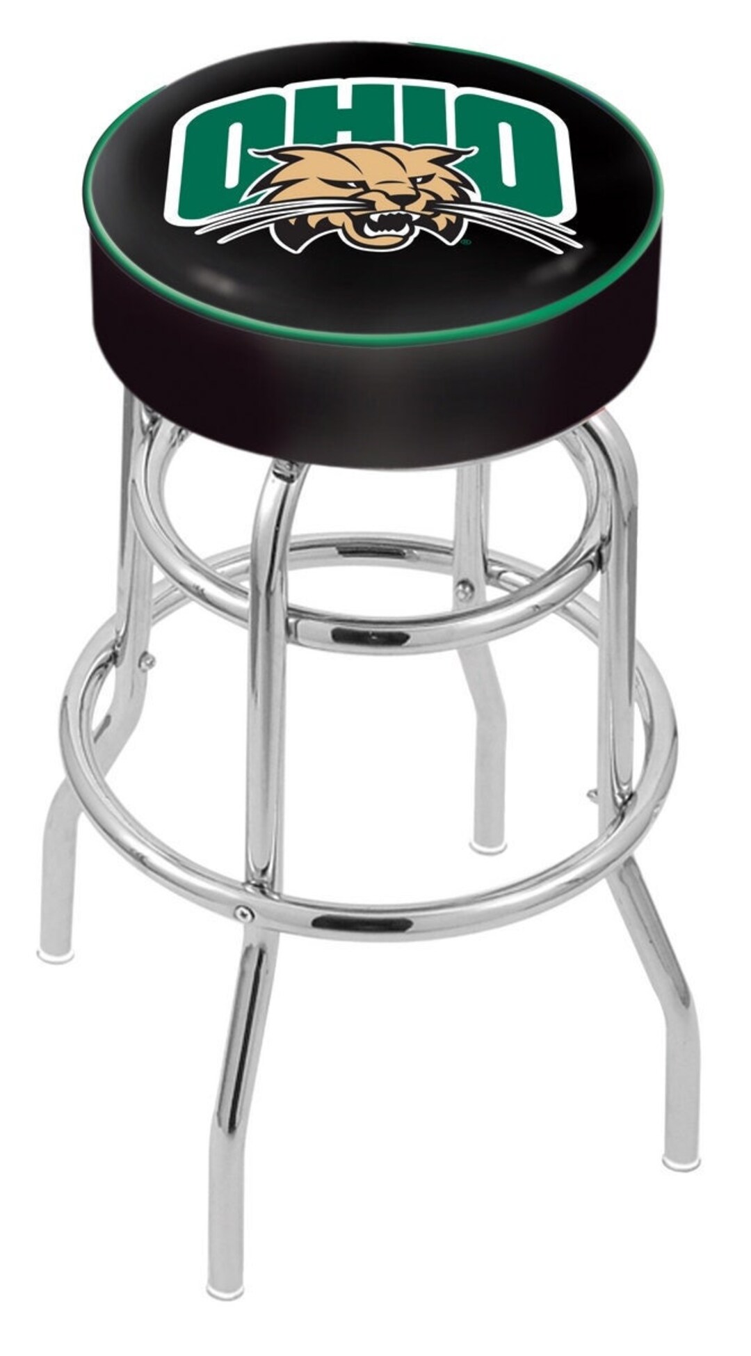 Ohio University Premium Double Ring Bar Stool With Logo 360 Swivel ...