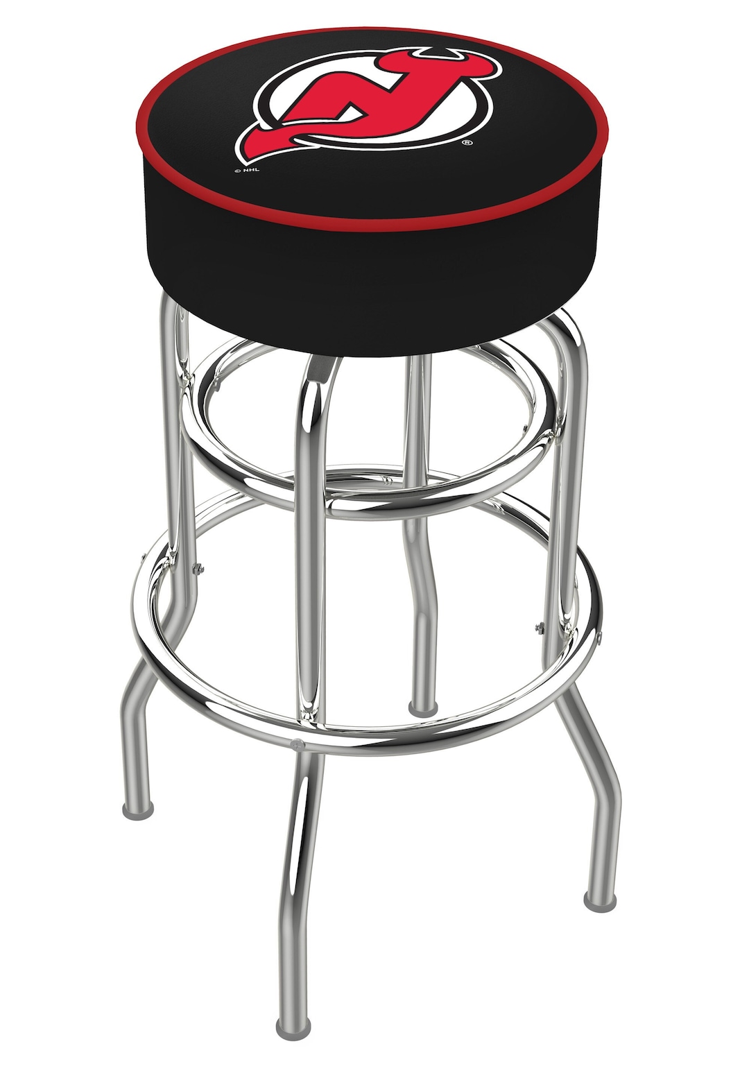 New Jersey Devils Premium Double Ring Bar Stool With Logo 360 Swivel ...