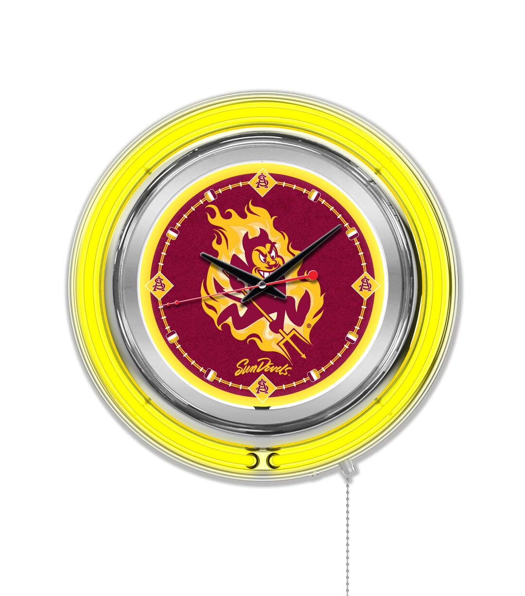 Arizona State University Sparky Neon Clock | ASU Sun Devils 15" Neon ...