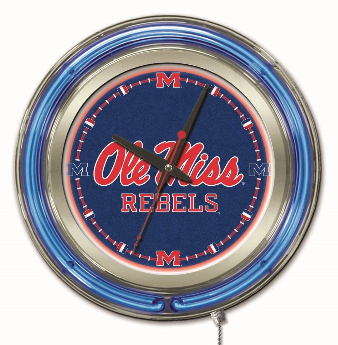 University of Mississippi Neon Clock | Ole Miss Rebels 15" Neon Clock ...