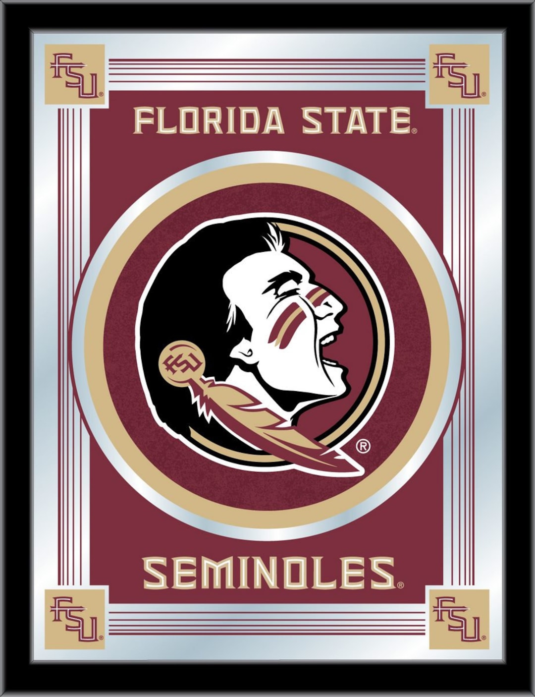 Florida State (head) Logo Wall Mirror | FSU Seminoles Decor - Etsy