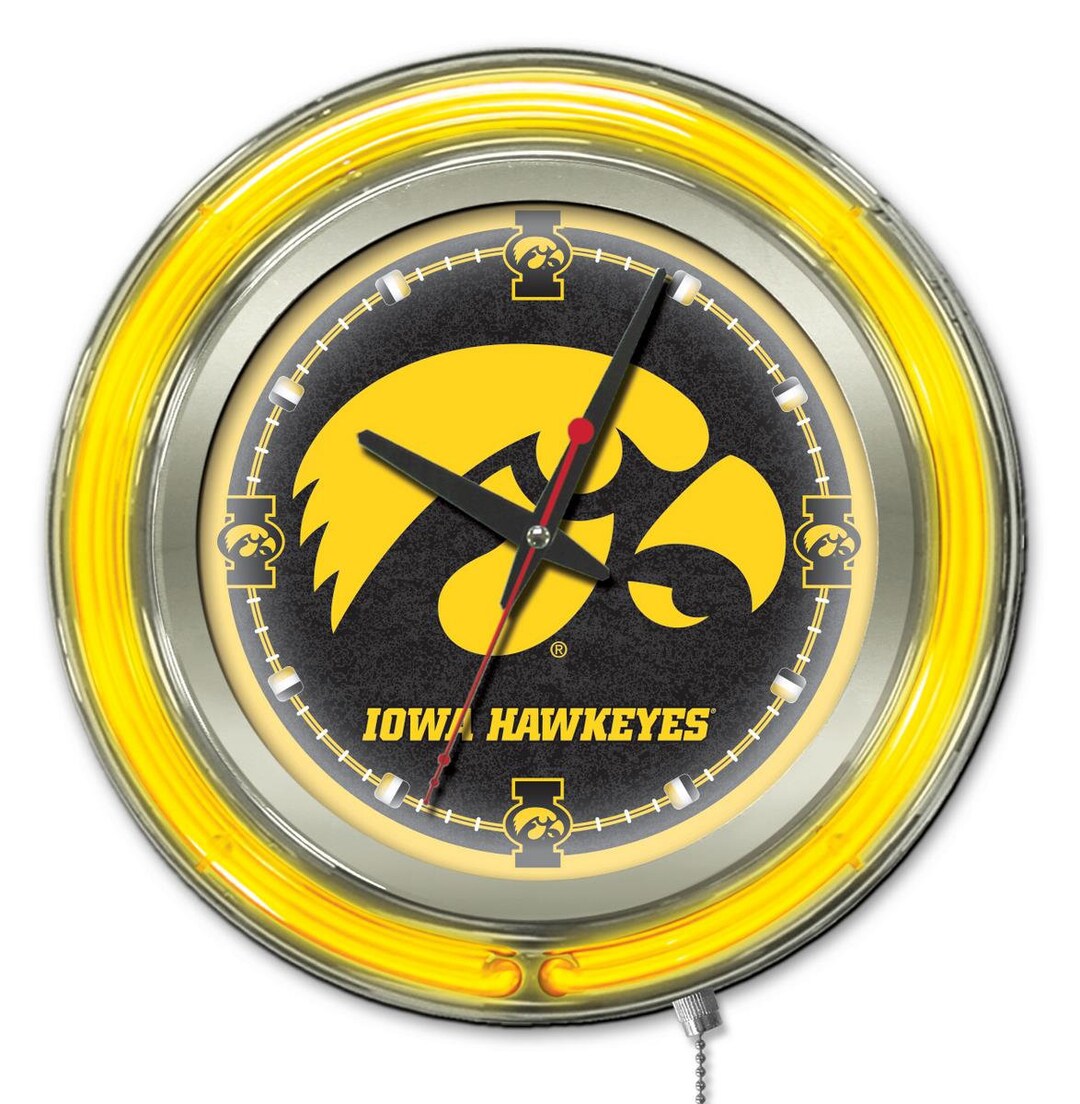 University of Iowa Neon Clock UI Hawkeyes 15 Neon Clock - Etsy