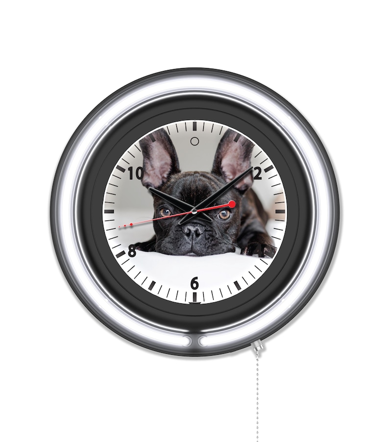 Custom 15" Neon Clock | Personalized Retro Garage Clock | Chrome Case ...