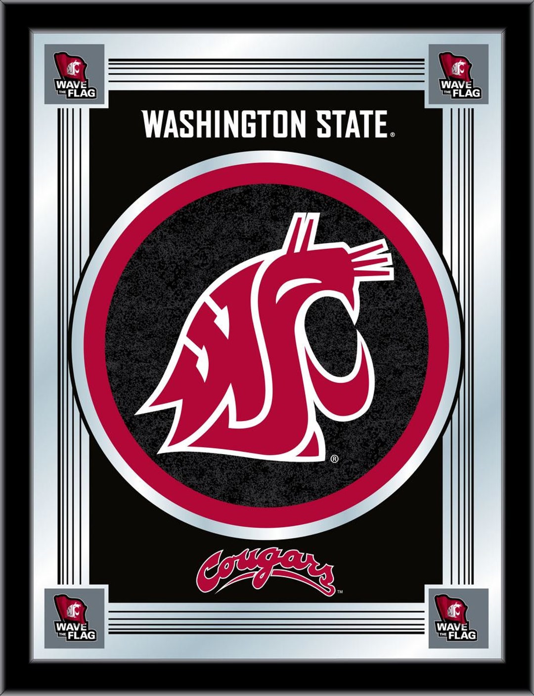 Washington State University Logo Wall Mirror | WSU Cougars Decor - Etsy