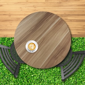 Natural Wood Finish Outdoor Table Top | All-season Heavy-duty Patio ...