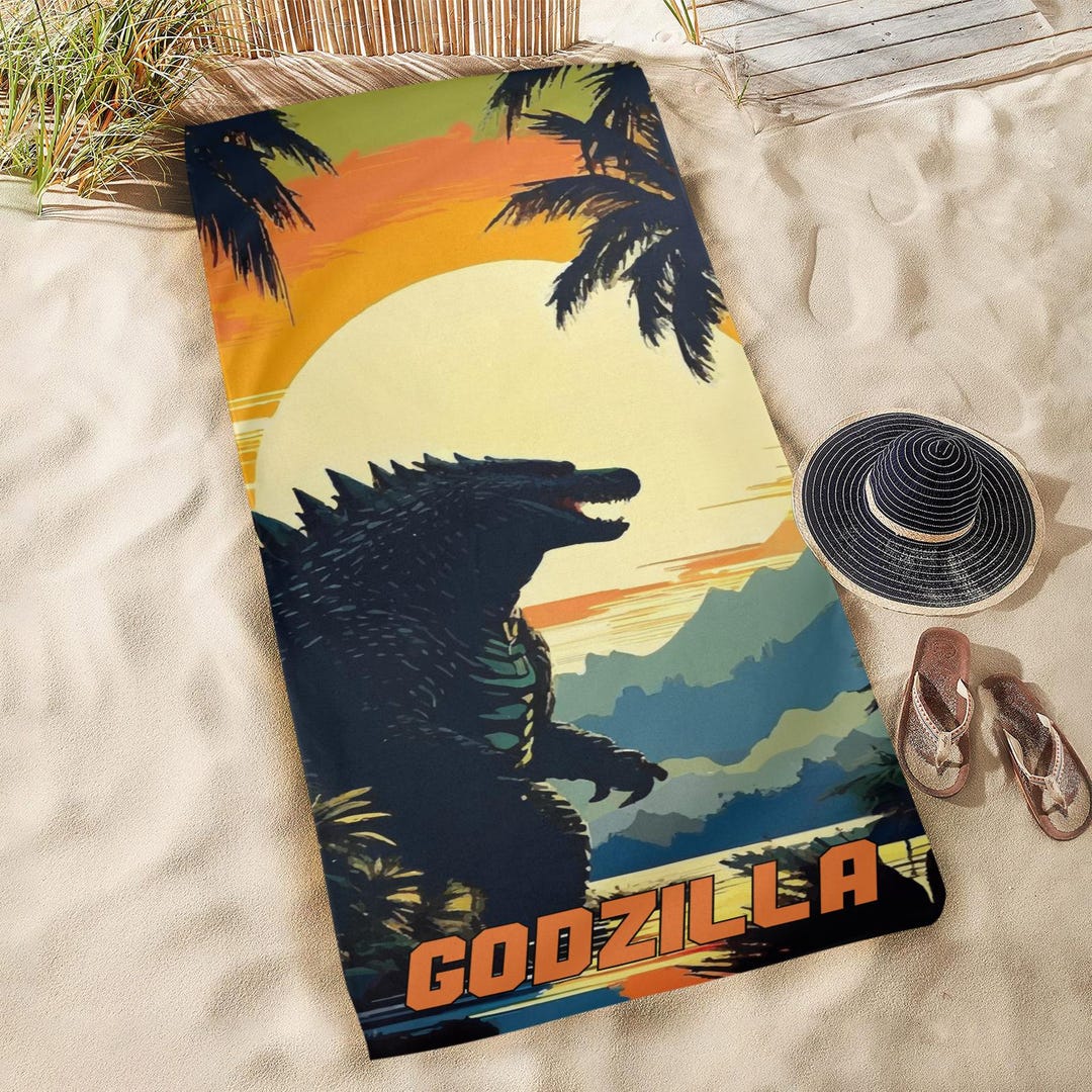 Godzilla Beach Towel Beach Towel Kaiju Comics Monster Japan Gojira Gift ...