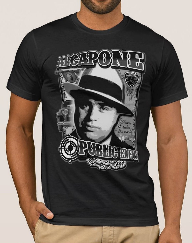 Al Capone T-shirt Gangsta Chicago Mafia Cartel Bandit Prohibition 5XL ...