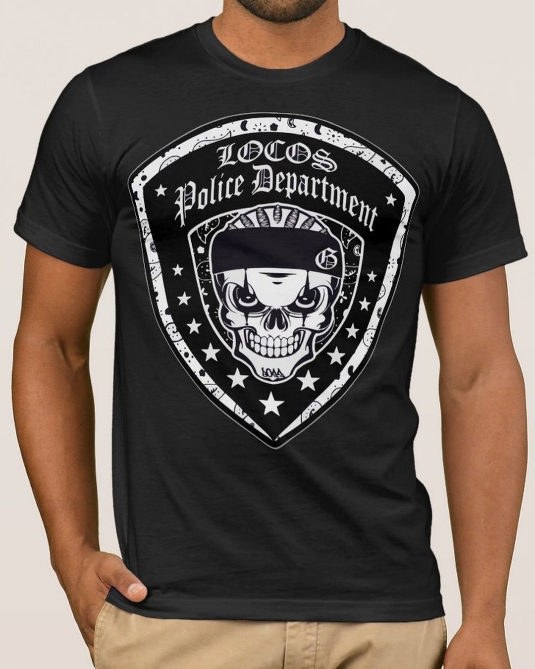 Gangsta T-shirt Vato Loco Gangster Police Thug Gangsters Savage Skull ...