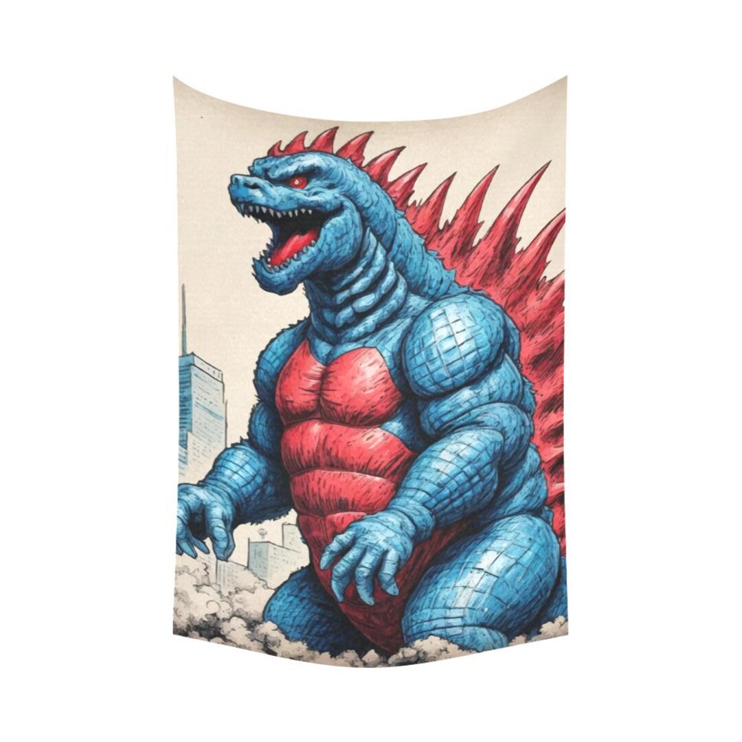 Godzilla Wall Tapestry Godzilla Tapestry Gojira Tapestry Kaiju Tapestry ...