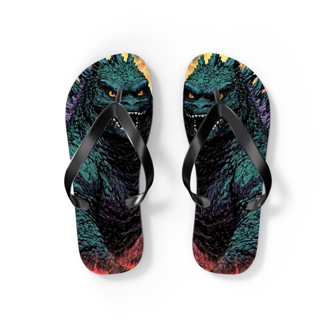 Beach Slippers Godzilla Flip Flops Fun Summer Footwear for Monster ...